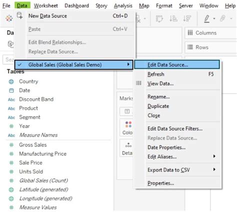 Tableau Data Source Examples How To Connect Edit And Publish