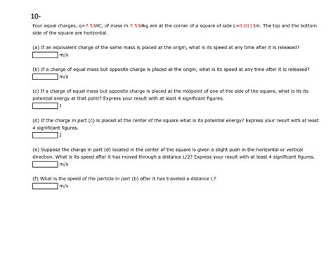 Solved D If The Charge In Part C Is Placed At The Center Chegg