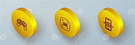Set Isometric Line Gamepad Augmented Reality Ar And 3d Modeling Icon