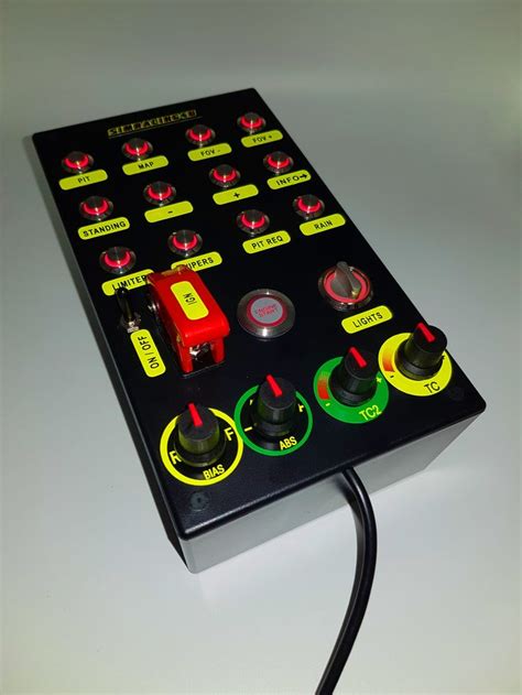 Pc Usb Button Box 28 Functions Back Lit Red With Neon Labels Sheet For