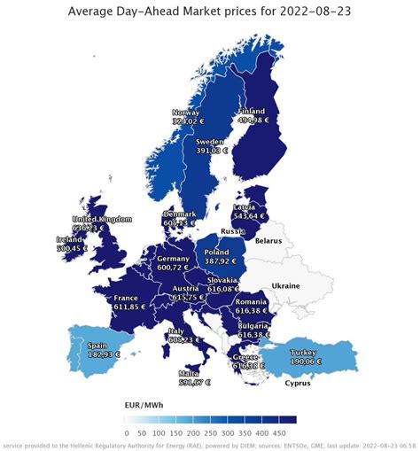 Day Ahead Electricity Prices In Europe Are Maps On The Web