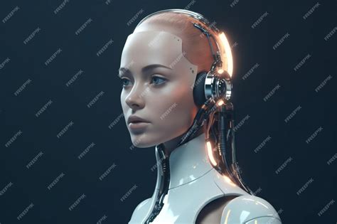Premium Photo Futuristic Ai Android Robot Beautiful Female Woman