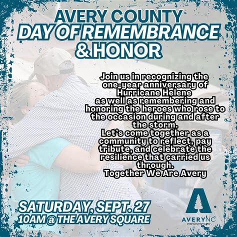 Avery Save The Date Join Us In Remembering And Honoring All Those Who Were Effected And