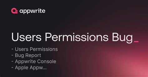 Users Permissions Bug Threads Appwrite