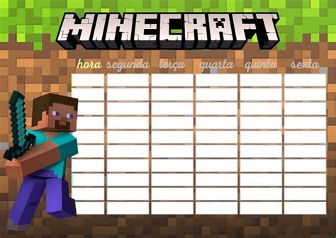 Horários Escolares Minecraft