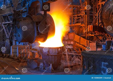 Pouring Of Liquid Metal Stock Image Image Of Burning 15080209