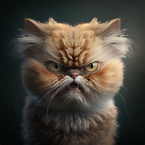 Premium Ai Image Colorful Naturalistic Angry Cat Illustration Ai