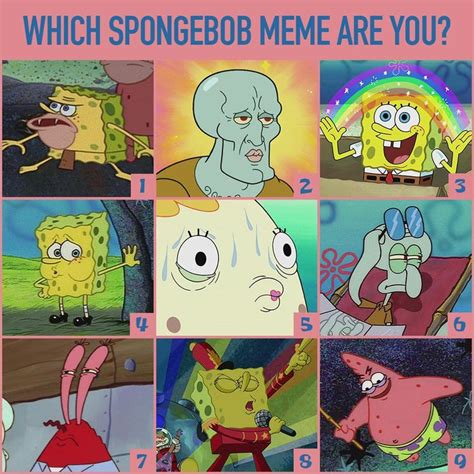 Spongebob Mood Scale Spongebob Feelings Chart Which Are You Today