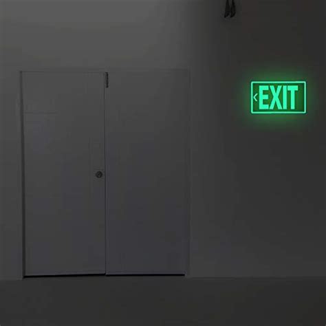 Exit Signs Glow In The Dark Exit Decals 3 Pack 12x7 Exit