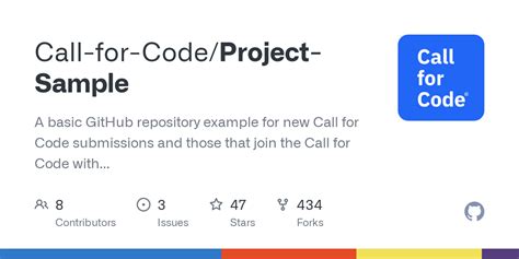 GitHub Call For Code Project Sample A Basic GitHub Repository Example For New Call For Code