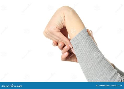 Кисть руки женщины Hypermobile гибка изолированное на белом Стоковое Изображение изображение