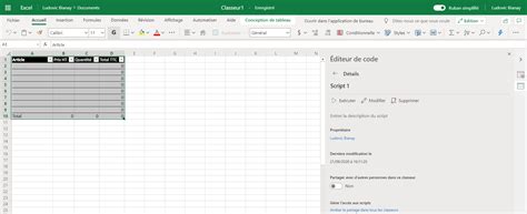 Automatiser Avec Office Scripts Dans Excel