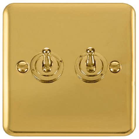 Click Deco Plus Polished Brass 2g Toggle Switch Dpbr422 Rs Electrical