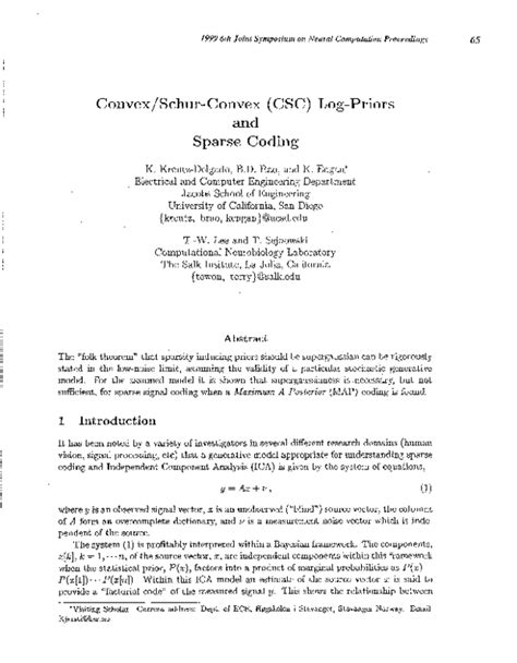 Pdf Convexschur Convex Csc Log Priors