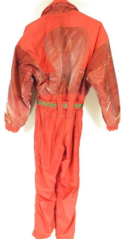 Vintage 90s Emmegi Ski Suit Womens Eu 34 Us S Iridescent Retro Glam Red