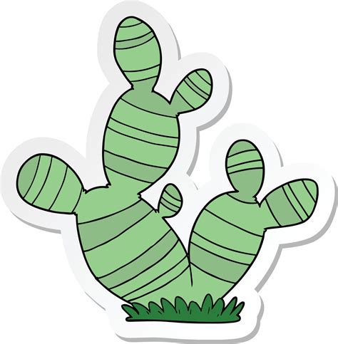 Pegatina De Un Cactus De Dibujos Animados 10673569 Vector En Vecteezy