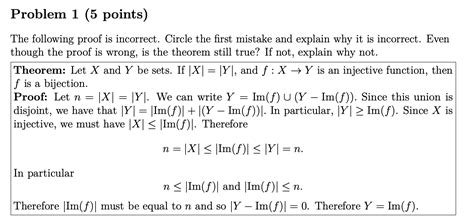 Solved Problem 1 5 Points The Following Proof Is