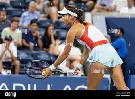 New York Ny August 30 2022 Emma Raducanu Of Great Britain Serves