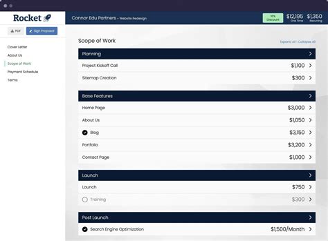 Sample Proposals Smart Pricing Table