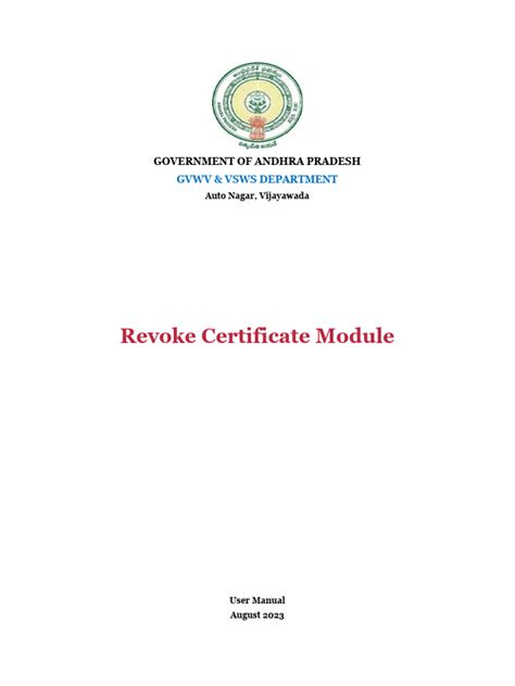 Certificate Revoke User Manual Pdf Login