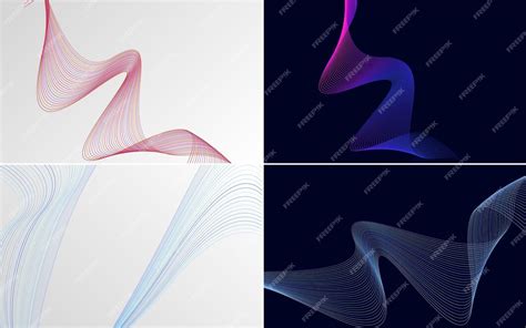 현대 웨이브 곡선 추상 프레젠테이션 배경 팩 무료 벡터