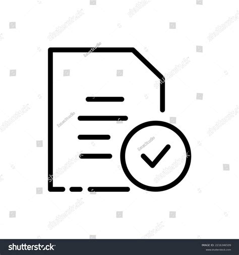 File Checkmark Line Icon Tick Cross Stock Vector Royalty Free