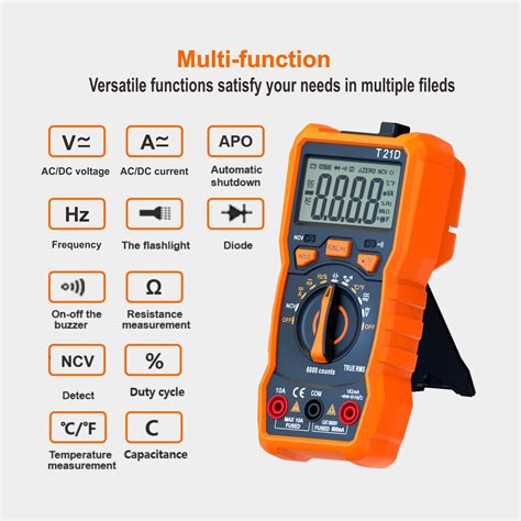 Auto Ranging Digital Multimeter Trms 6000 Counts Ac Dc Voltmeter Ohm Volt Amp Meter Electrical