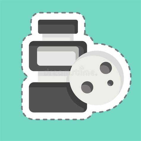 Sticker Line Cut Microplastic Related To Plastic Pollution Symbol