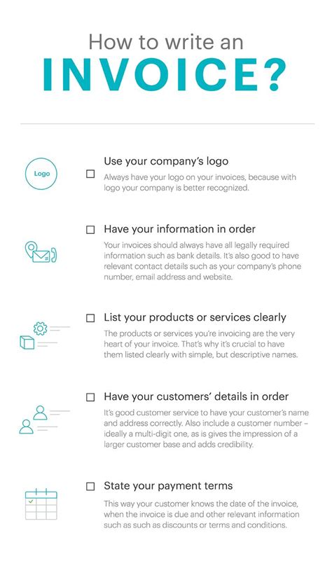 How To Write An Invoice Invoicing Writing Checklist Template