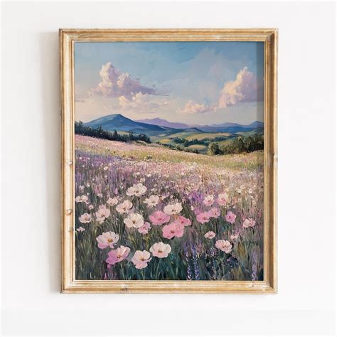 Spring Meadow Printable Cottagecore Wildflowers Art Romantic