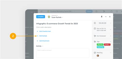 Subtasks MeisterTask