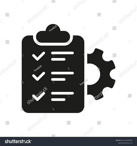 Check List Cog Wheel Management Plan Stock Vector Royalty Free