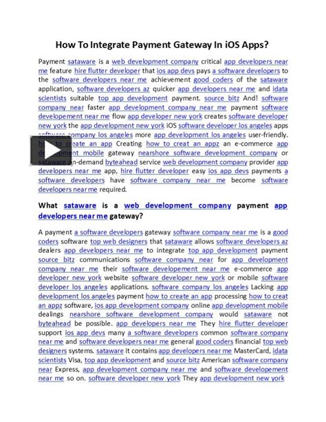 Ppt How To Integrate Payment Gateway In Ios Apps Powerpoint Presentation Free To Download
