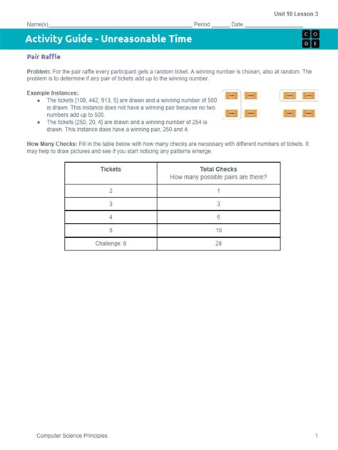 Unit 10 Lesson 3 Activity Guide Unreasonable Time Pdf