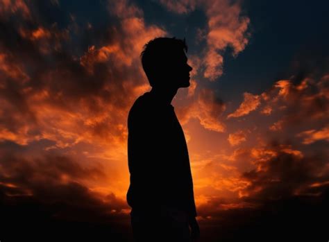 Premium Photo Silhouette Of A Man In The Sunset