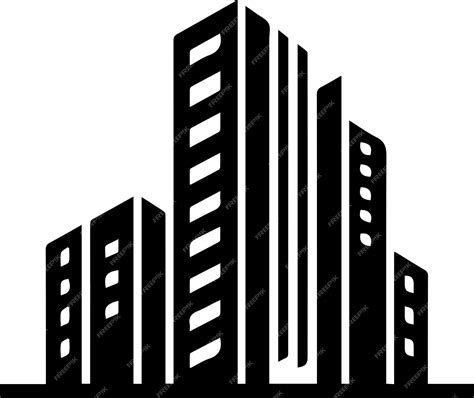 Silueta Vectorial De Logotipo De Edificio Mínimo Silueta De Color Negro