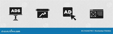 Set Advertising Board With Graph Chart And Browser Window Icon Vector Stock Vector