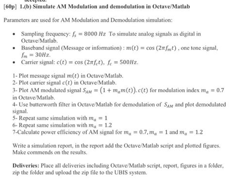 Solved 0p 1b Simulate Am Modulation And Demodulation In