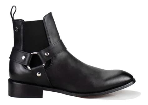 Bota Premium Chelsea Arnés Piel Negro André Bocassi Cuotas Sin Interés