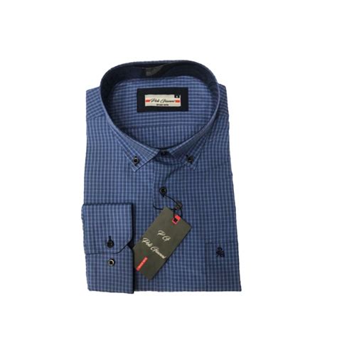 ΠΟΥΚΑΜΙΣΟ ΚΑΡΟ ΜΑΚΡΥΜΑΝΙΚΟ Pol Gianni ΜΠΛΕ 28826 Marcopoloxxl