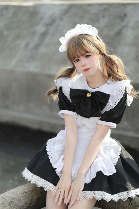 Черное милое платье горничной лолиты костюмы женское платье горничной костюм для женских