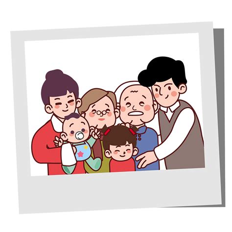 动漫全家福八个人卡通图片文秘苑图库