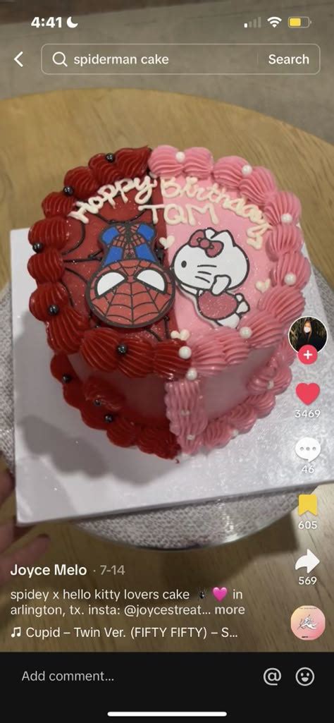 Hello Kitty And Spiderman Cake