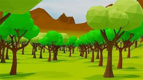 3d Model Procedural Generated Low Poly Terrain Vr Ar Low Poly