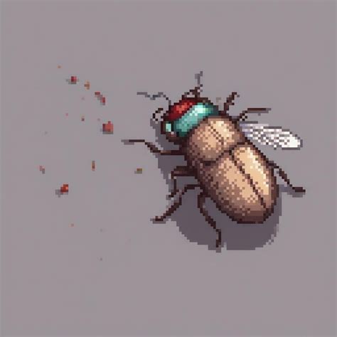 Redspotted Fly Pixel Art Vintage Style Premium AI Generated Image