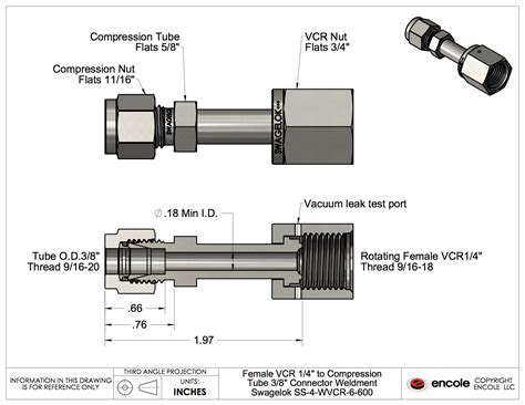 Swagelok Vcr Welding Adapter 1 4 Wvcr X 1 4 Ss 4 Wvcr 6 400 42 Off