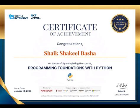 Shakeel Basha Shaik On Linkedin Pythonprogramming Ccbp Nxtwave