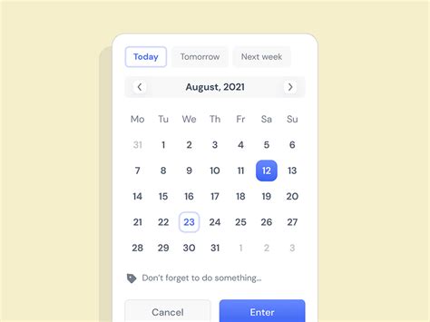 Calendar Templates And Date Picker Ui Design By Roman Kamushken For Setproduct On Dribbble