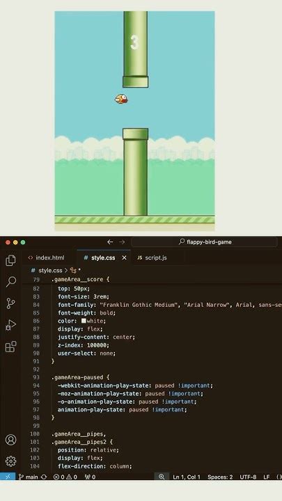 Flappy Bird Game Using Html Css And Javascript Flappybird Games Gaming Youtube