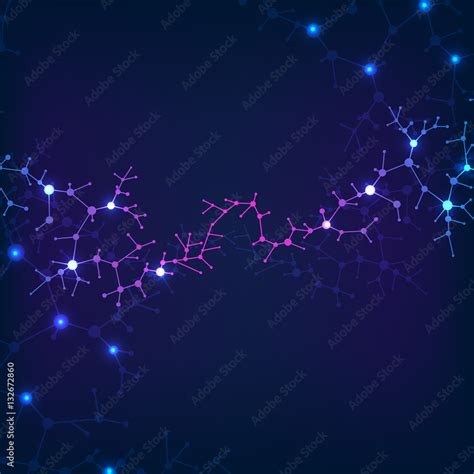 Abstract Healthcare Background With Atom Molecule Structure Structural Biology Elements Vector